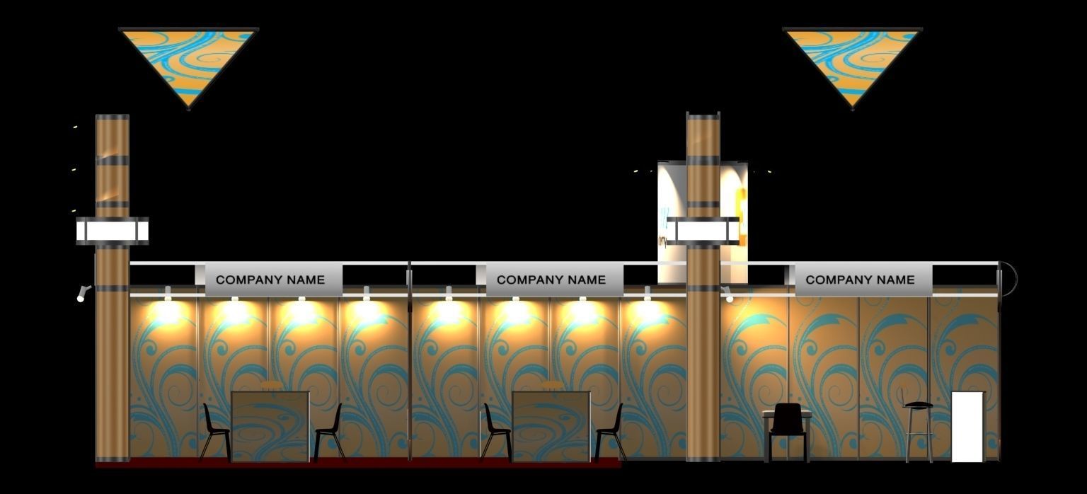 Exhibition booth 20x20 Octanorm system 3D model | CGTrader