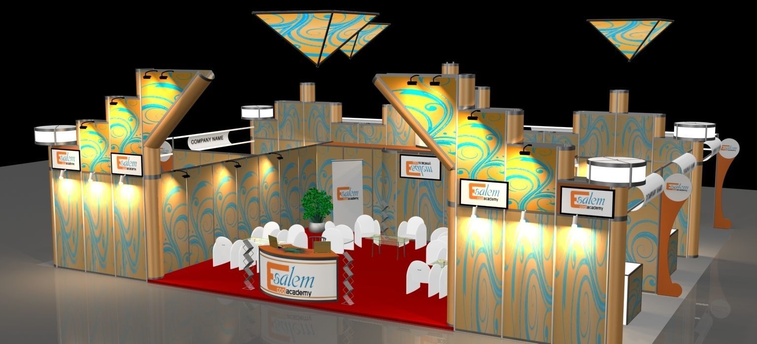 Exhibition booth 20x20 Octanorm system 3D model | CGTrader
