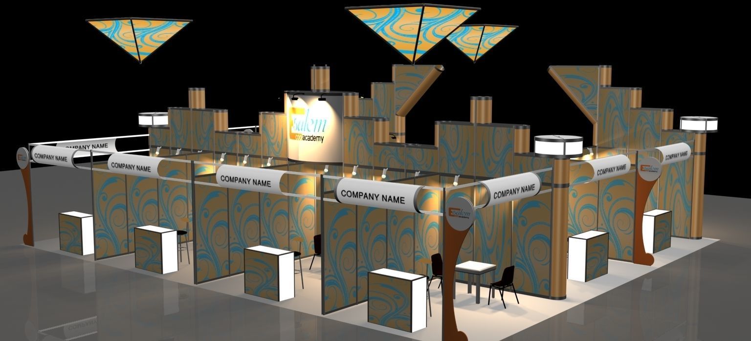 Exhibition booth 20x20 Octanorm system 3D model | CGTrader