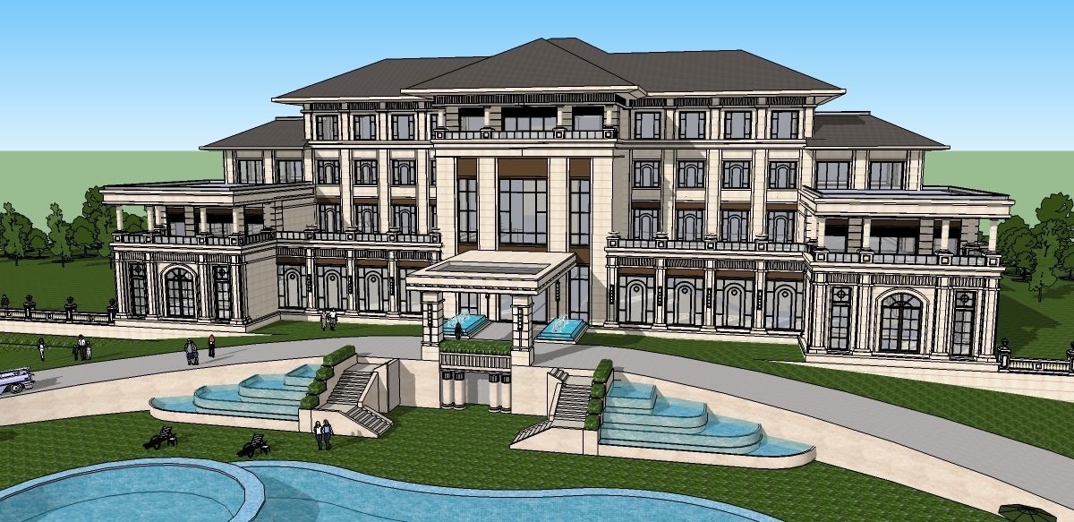 model of classical villa mansion house building 3D