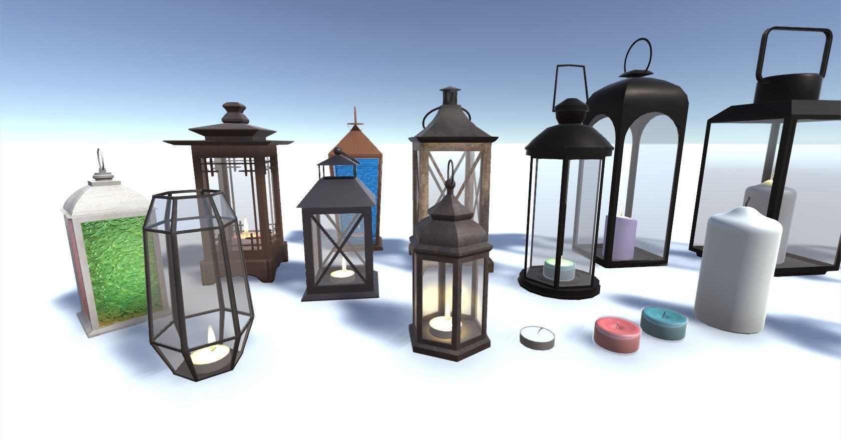 3D model Lanterns and Candles VR / AR / low-poly | CGTrader