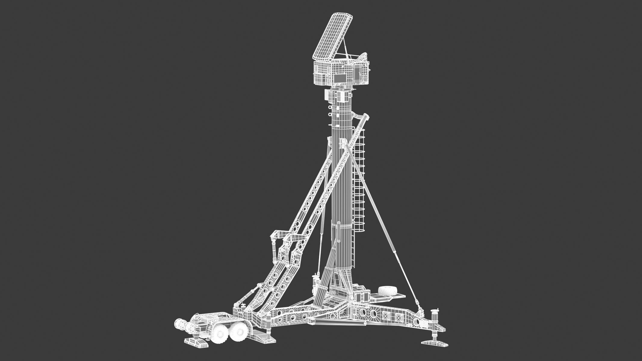 40V6M Flap Lid Mast Radar 3D model | CGTrader