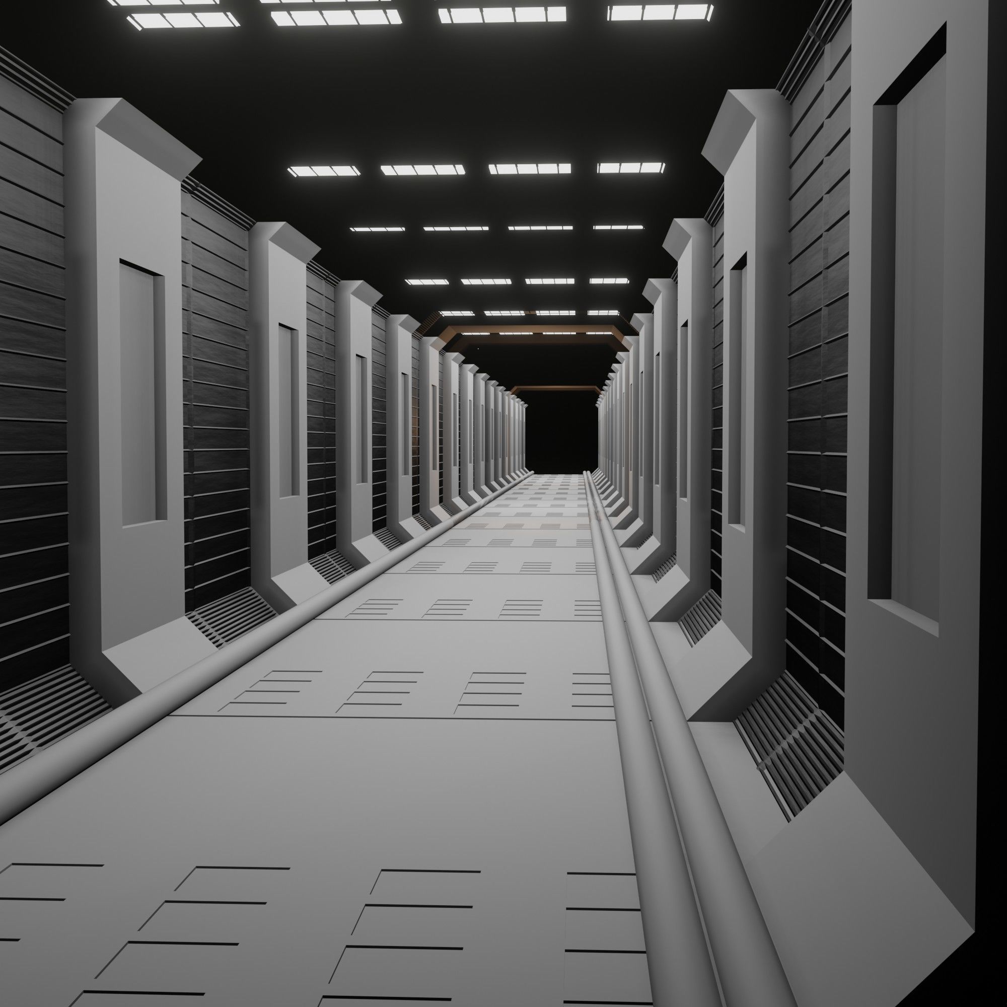3D model Modern sci fi corridor VR / AR / low-poly animated | CGTrader