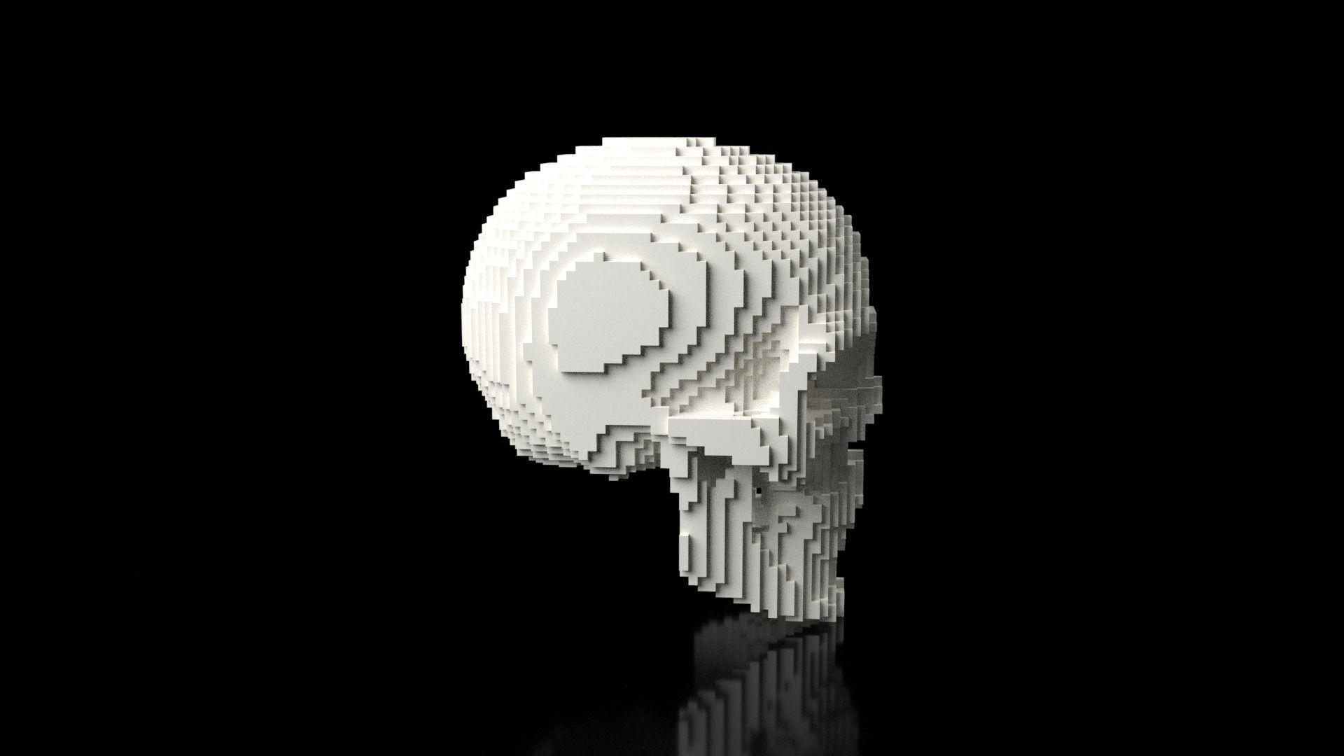 3D model Skull Minecraft Voxel VR / AR / low-poly | CGTrader