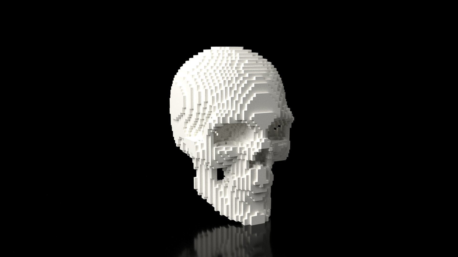 3D model Skull Minecraft Voxel VR / AR / low-poly | CGTrader