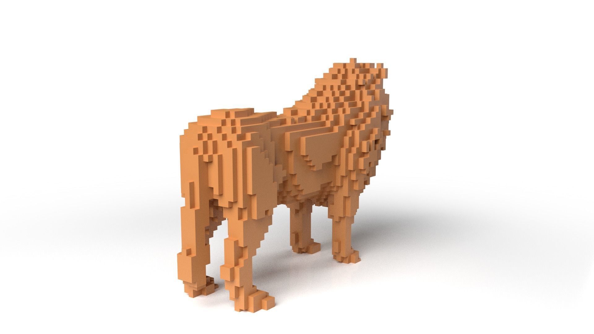 3D model Lion Minecraft Voxel VR / AR / low-poly | CGTrader