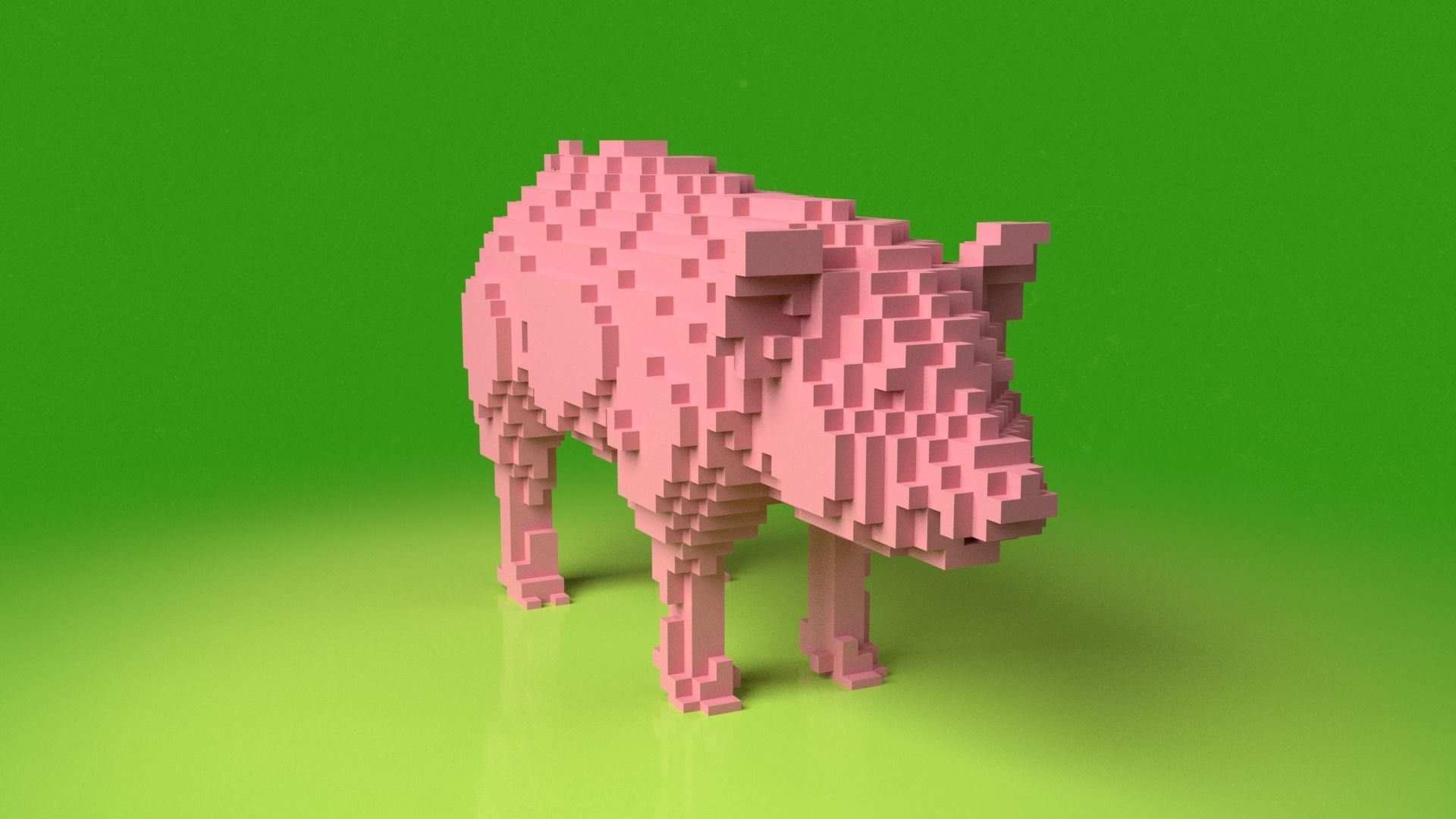 3D model Pig Minecraft Voxel VR / AR / low-poly | CGTrader