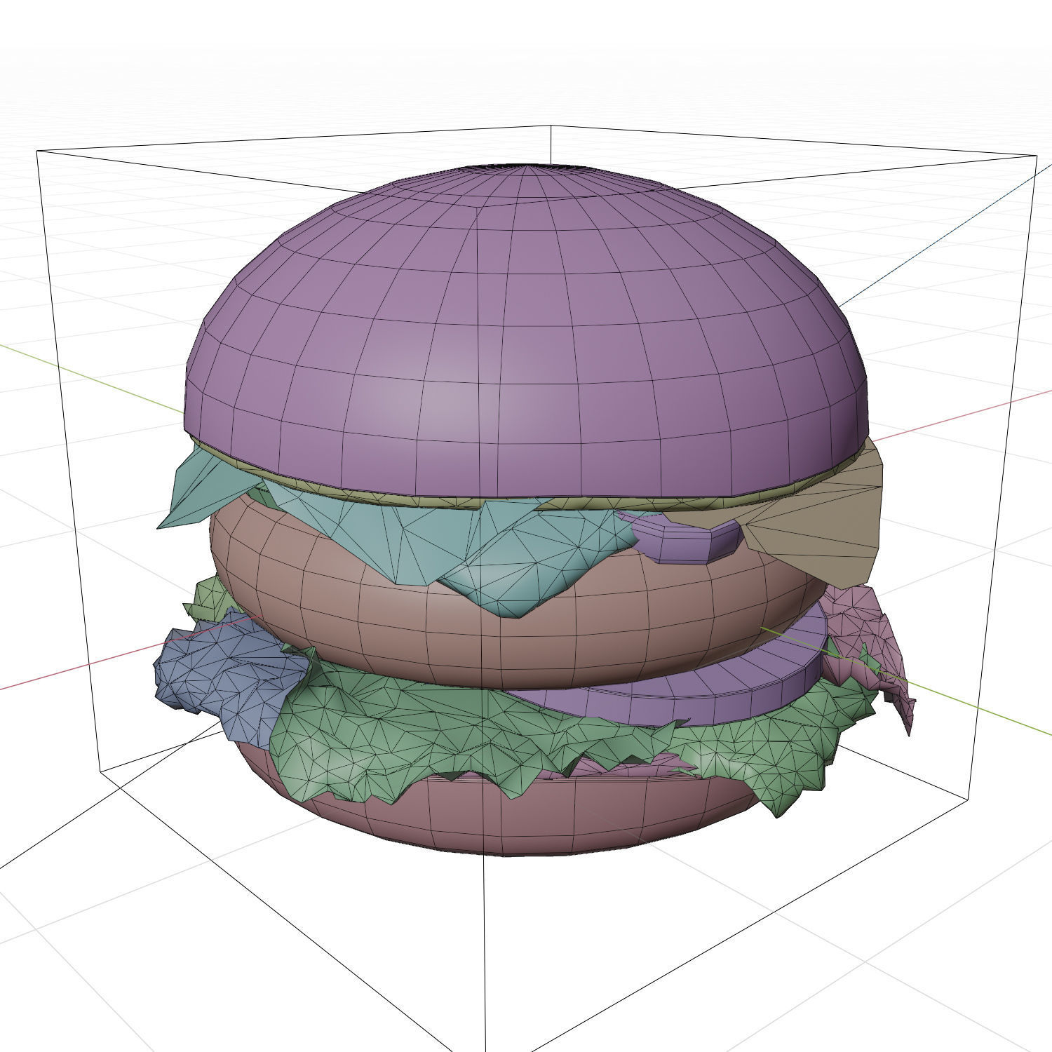 3D model Low Poly photorealistic hamburger VR / AR / low-poly | CGTrader