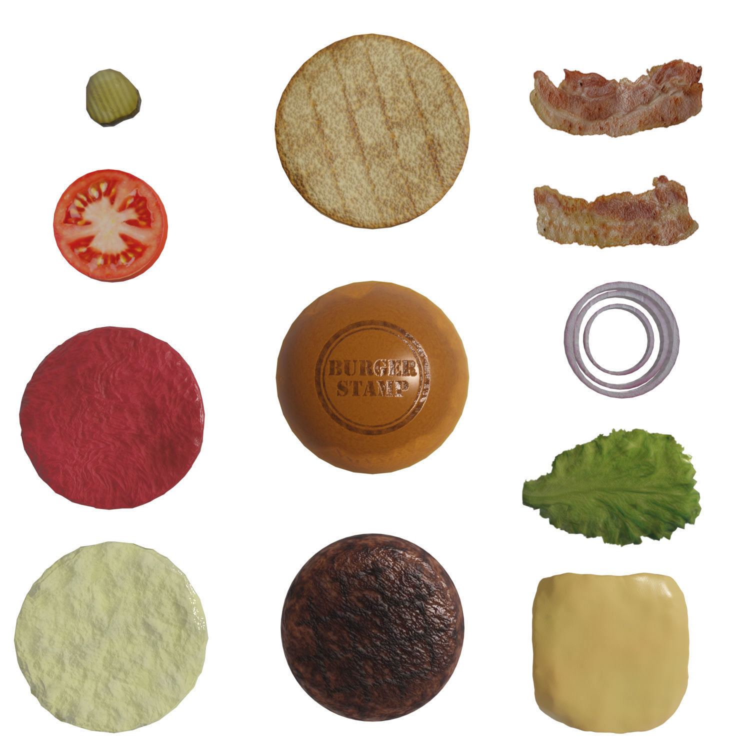 3D model Low Poly photorealistic hamburger VR / AR / low-poly | CGTrader