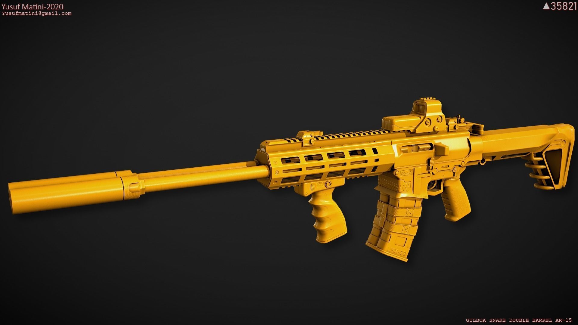 3D model Gilboa Snake Double Barrel AR-15 VR / AR / low-poly | CGTrader