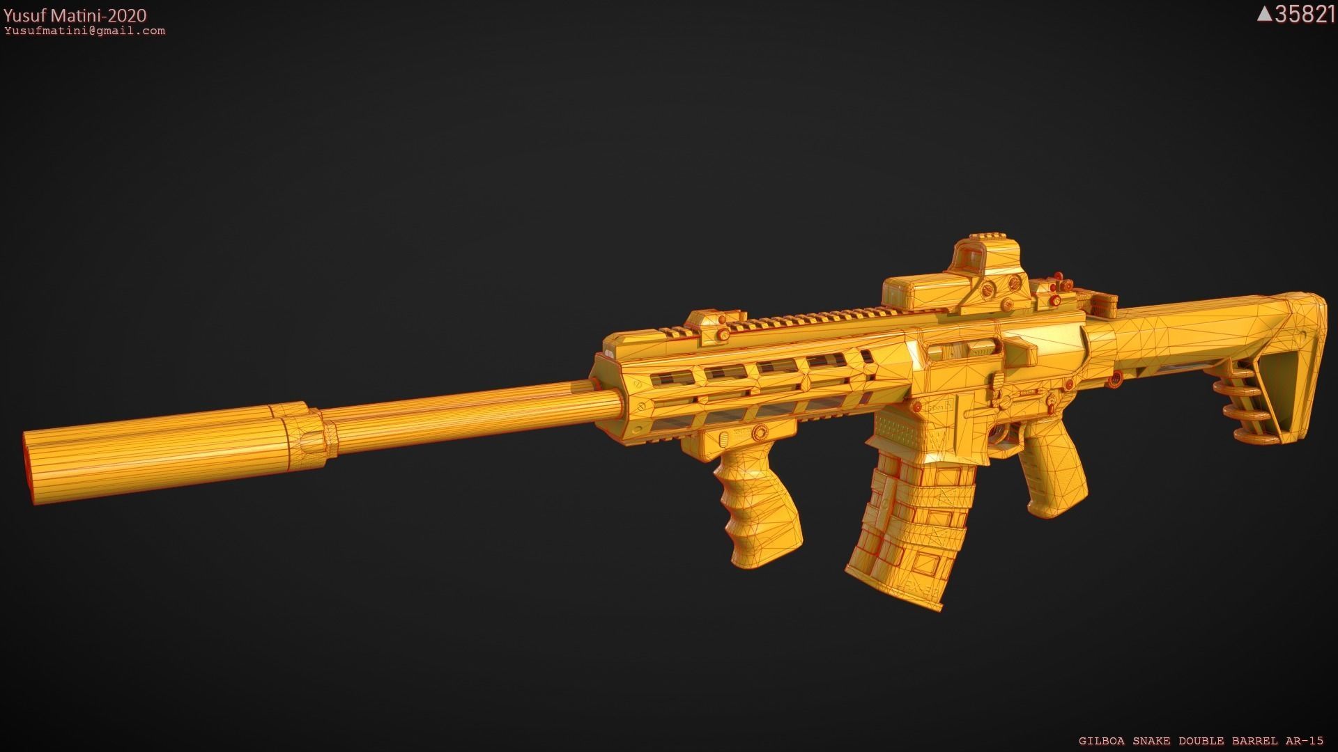 3D model Gilboa Snake Double Barrel AR-15 VR / AR / low-poly | CGTrader
