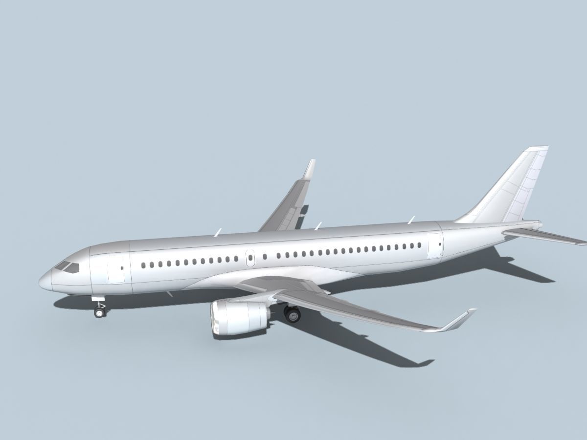 Bombardier CS100 Bare Metal 3D model rigged | CGTrader