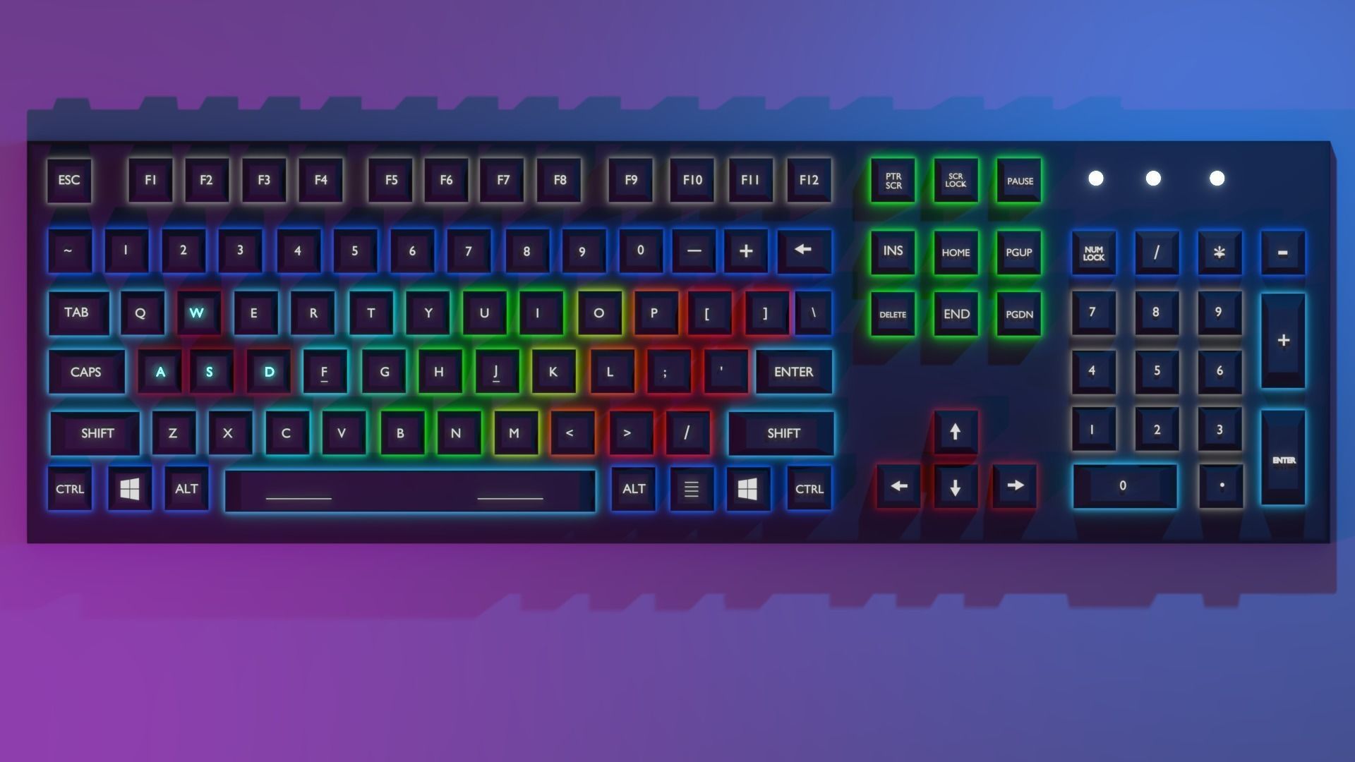 3D model Low Poly RGB Keyboard VR / AR / low-poly | CGTrader