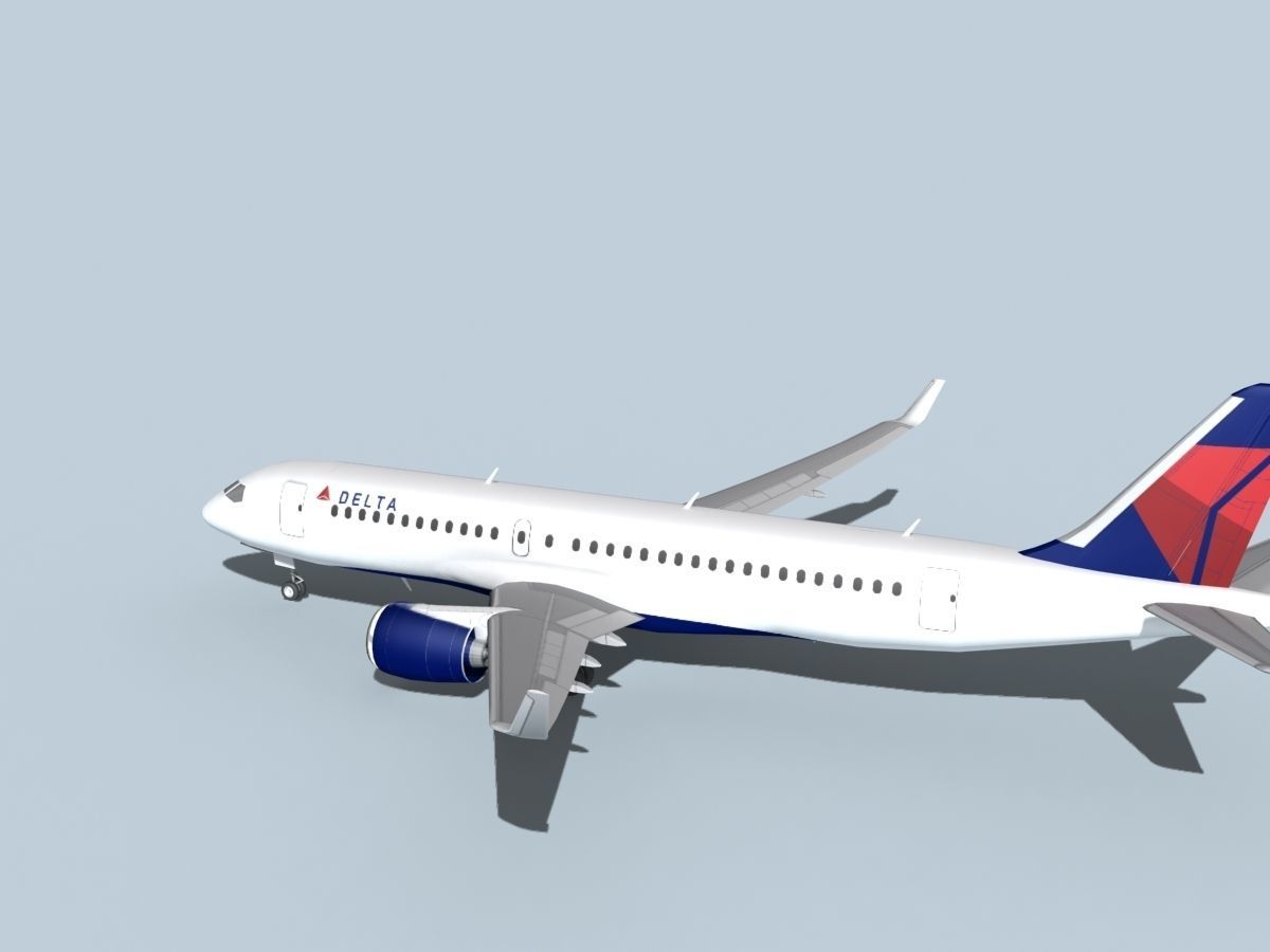 Bombardier CS100 Delta 3D model rigged | CGTrader