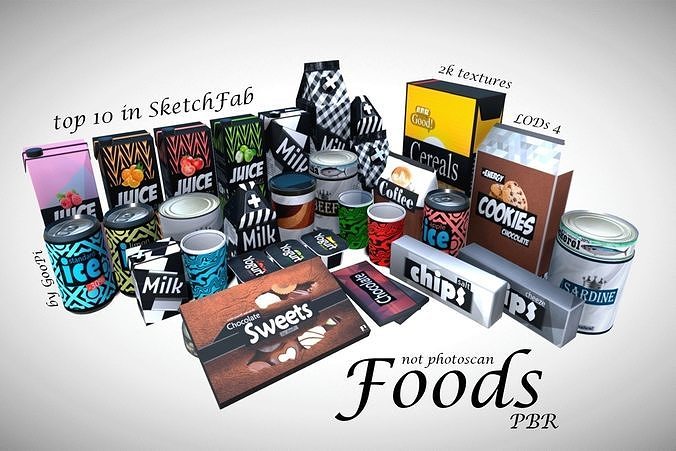 3D model Foods meals 2k PBR VR / AR / low-poly | CGTrader