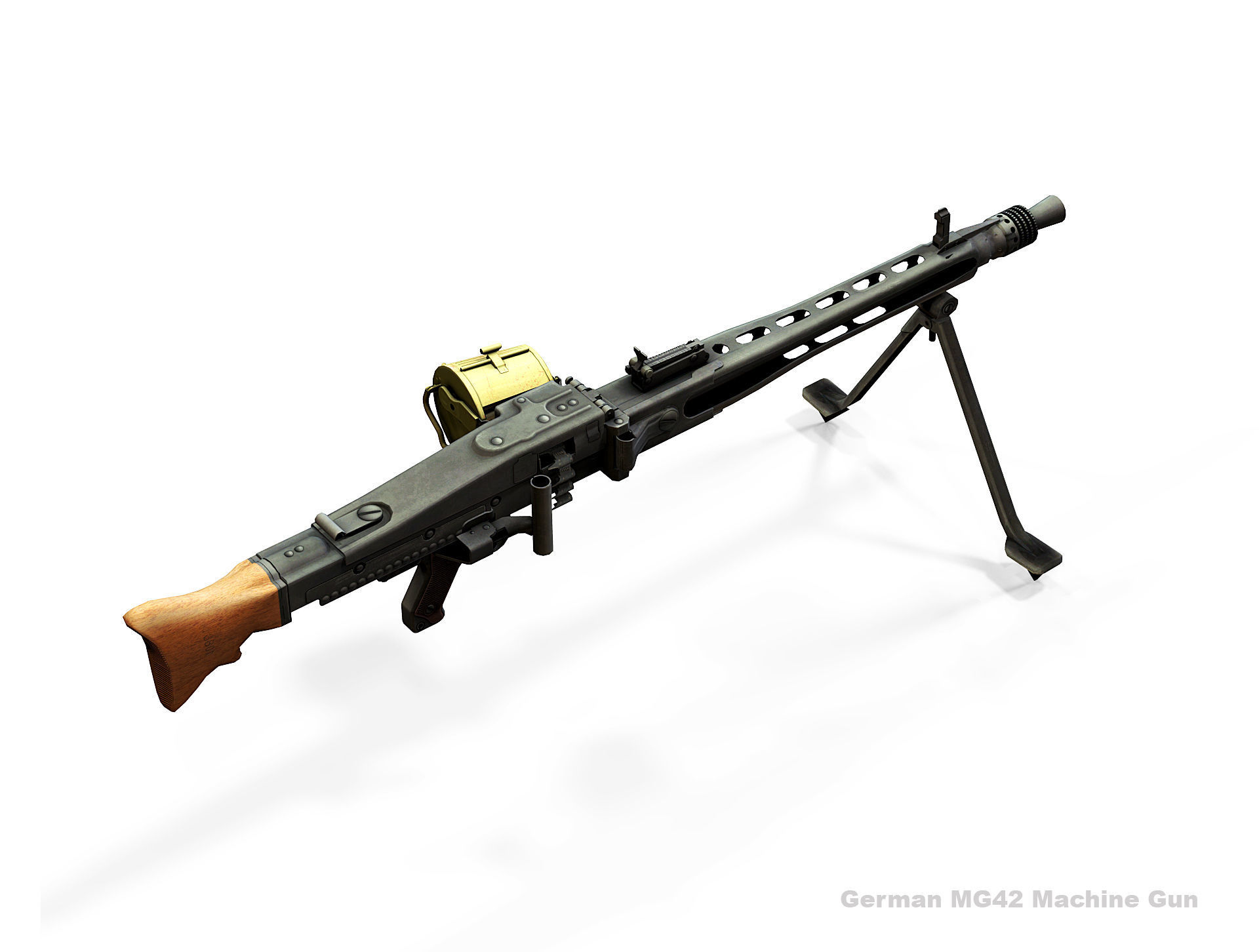 German machine gun MG-42 3D model rigged | CGTrader