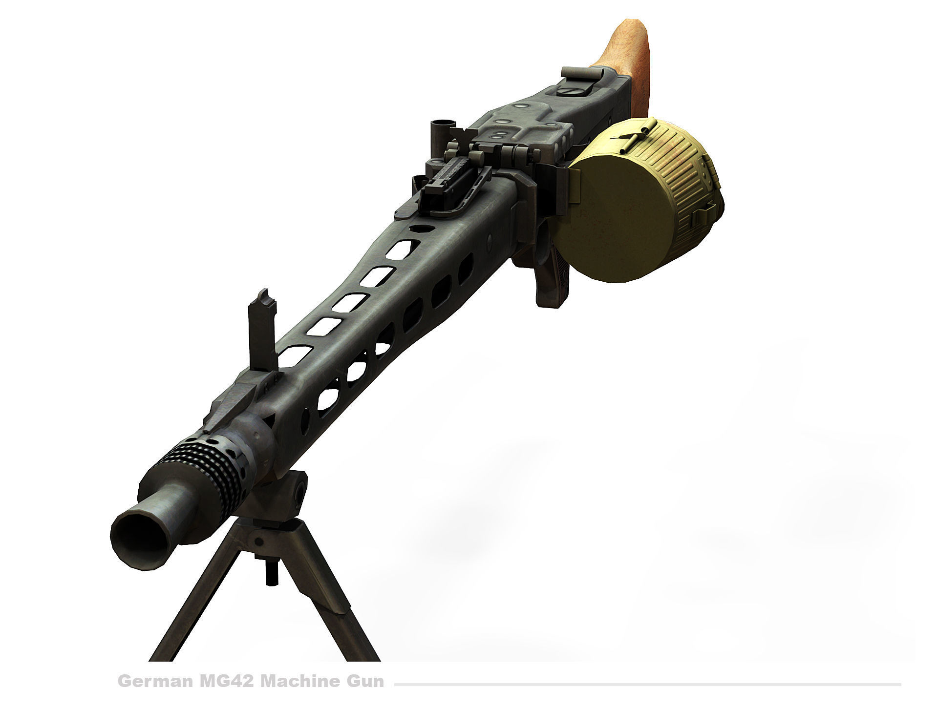 German machine gun MG-42 3D model rigged | CGTrader