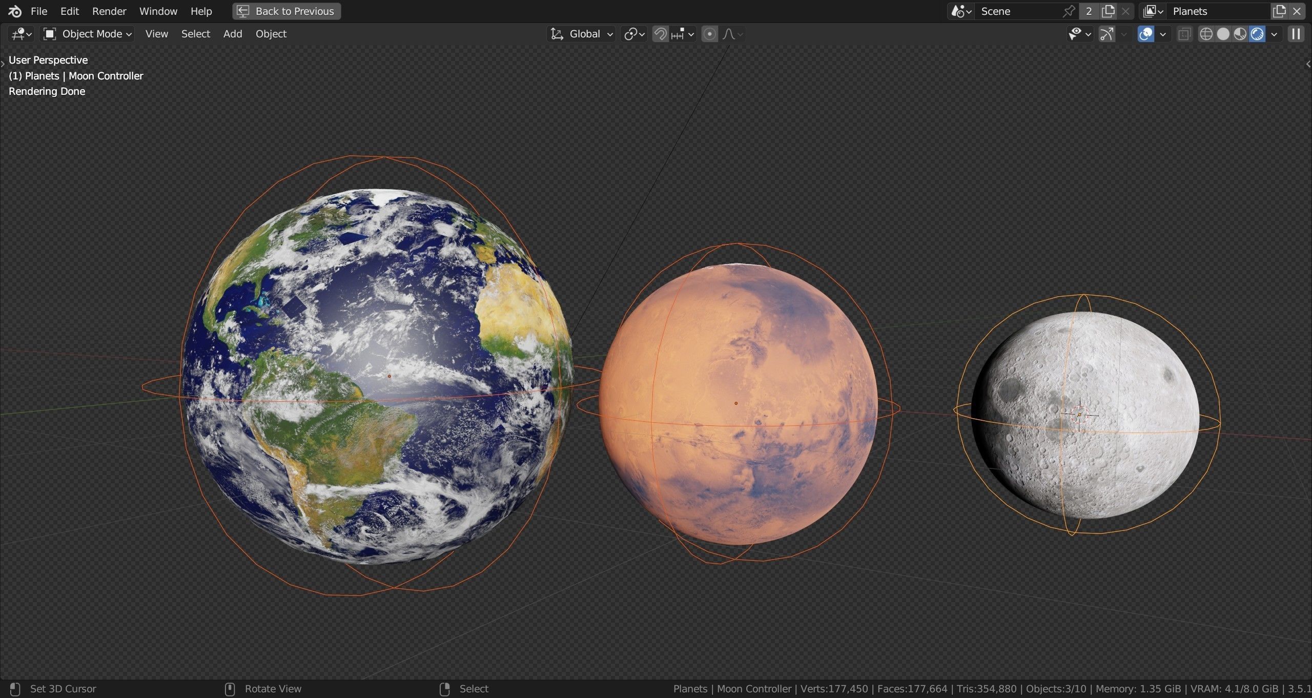 Earth Mars Moon Blender Planet Model Pack 3D model rigged | CGTrader