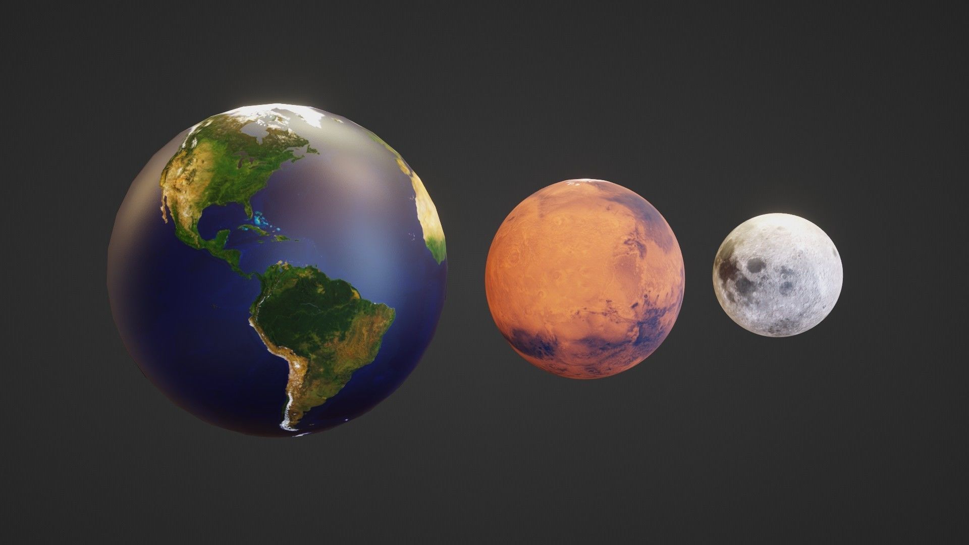 Earth Mars Moon Blender Planet Model Pack 3D model rigged | CGTrader