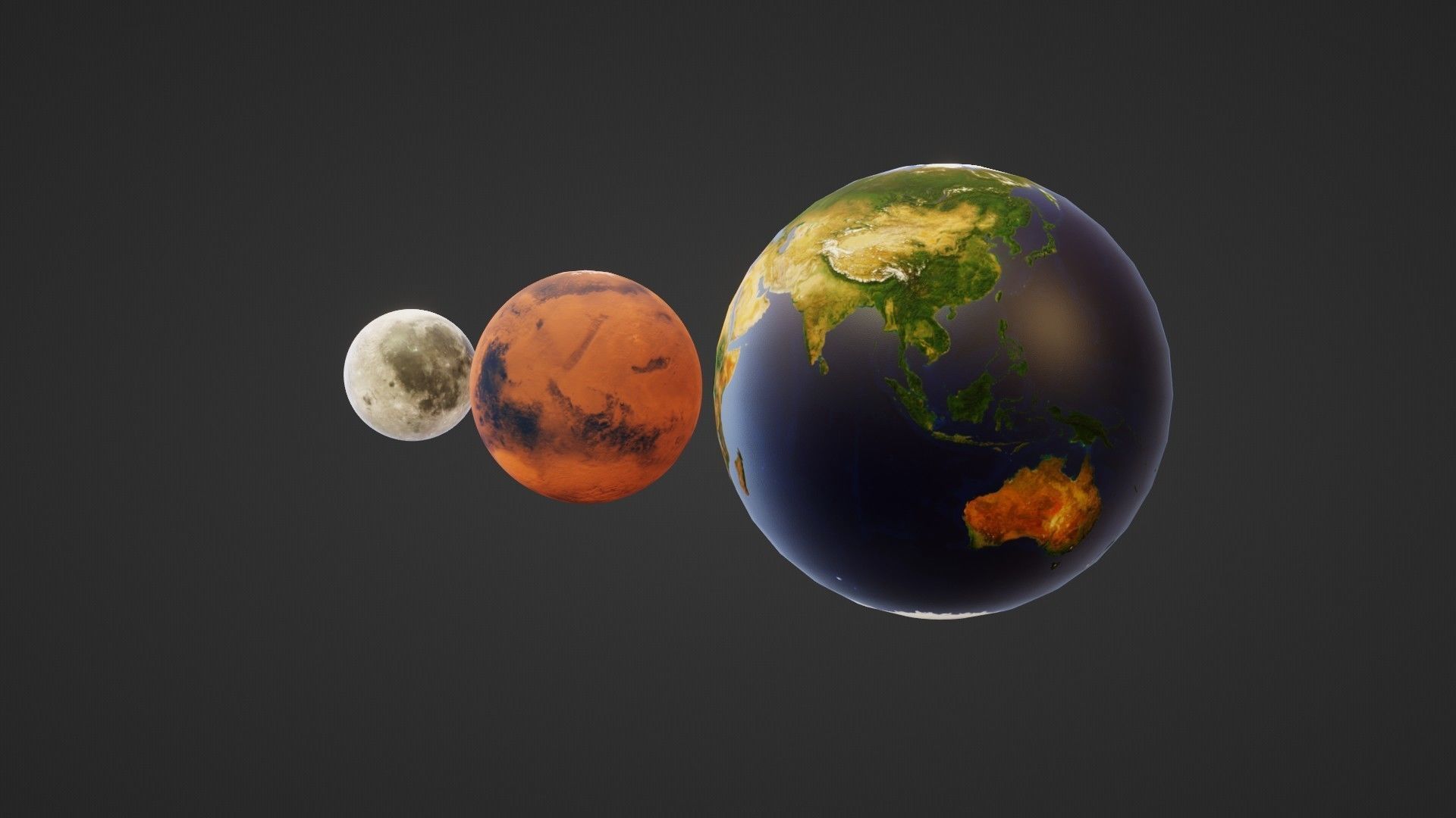 Earth Mars Moon Blender Planet Model Pack 3D model rigged | CGTrader