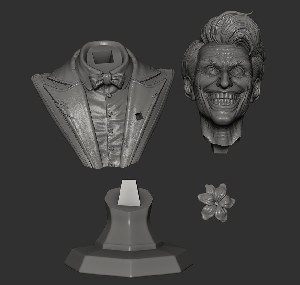 Joker bust 3D model 3D printable | CGTrader