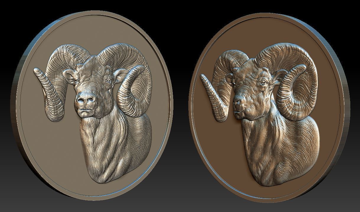 Ram Coin - relief - 2020 3D model 3D printable | CGTrader