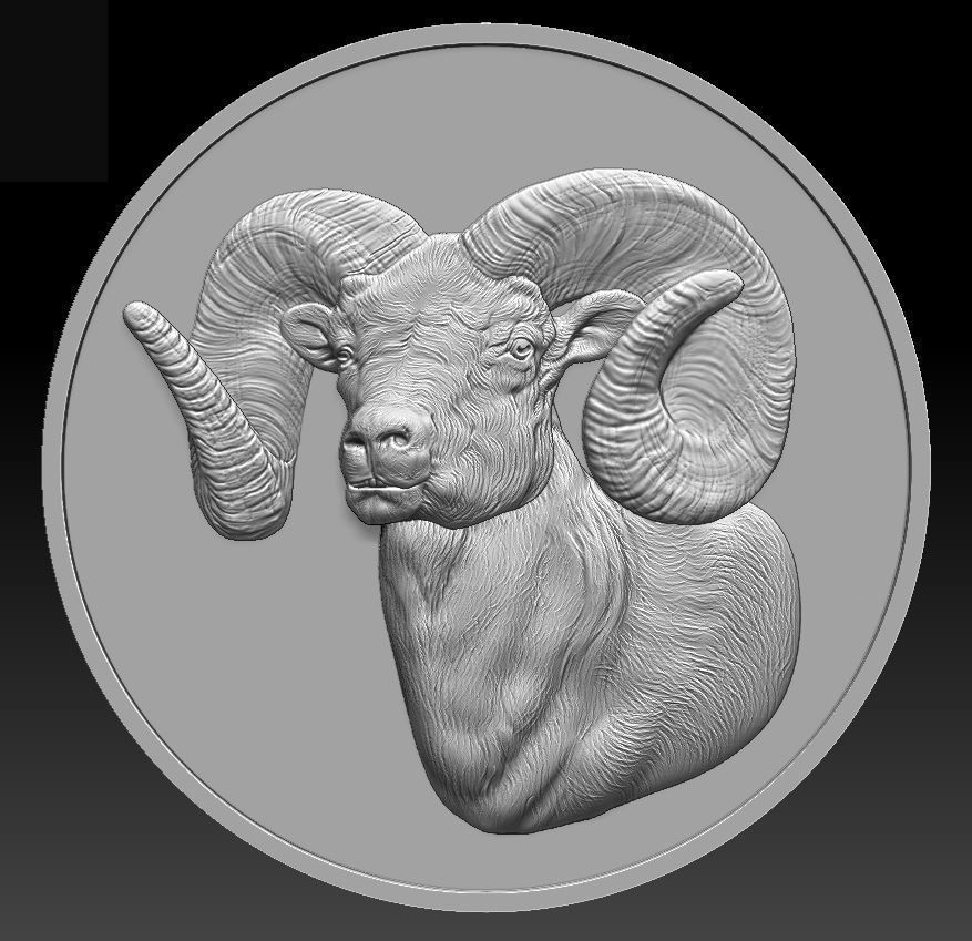 Ram Coin - relief - 2020 3D model 3D printable | CGTrader