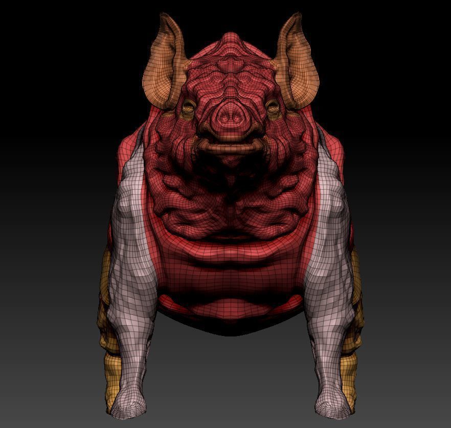 3D model Sculpted Ancient Pig Statue VR / AR / low-poly | CGTrader
