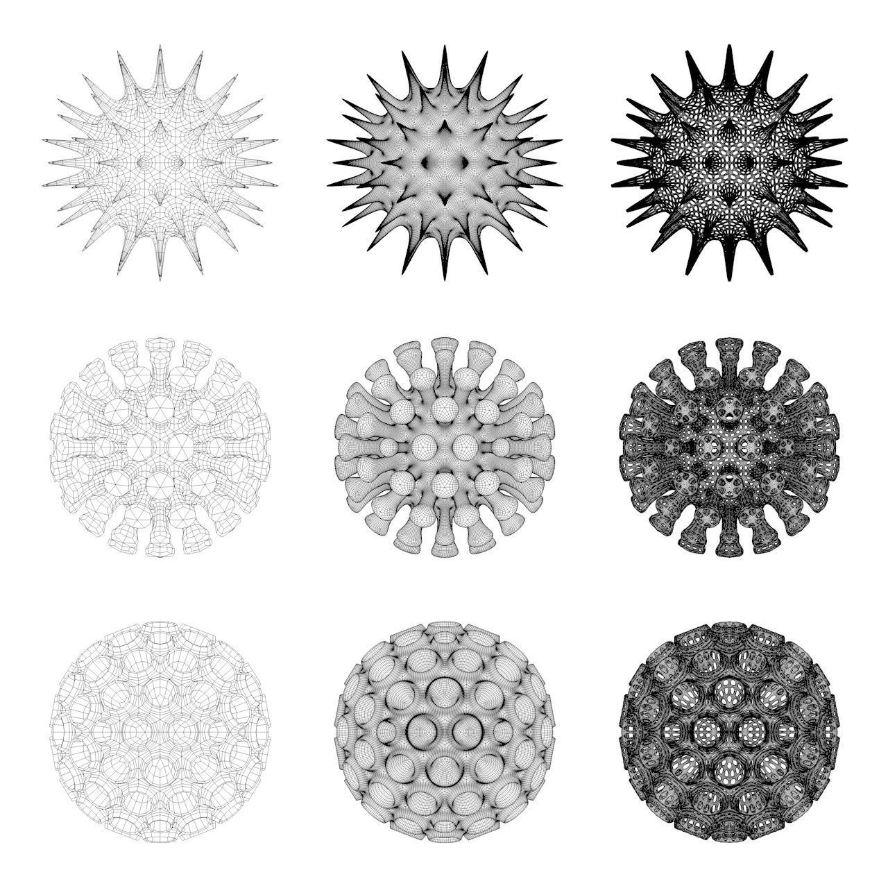 Virus shapes 3D model 3D printable | CGTrader