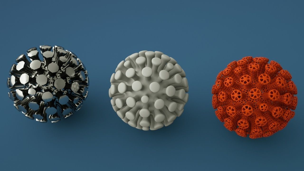 Virus shapes 3D model 3D printable | CGTrader
