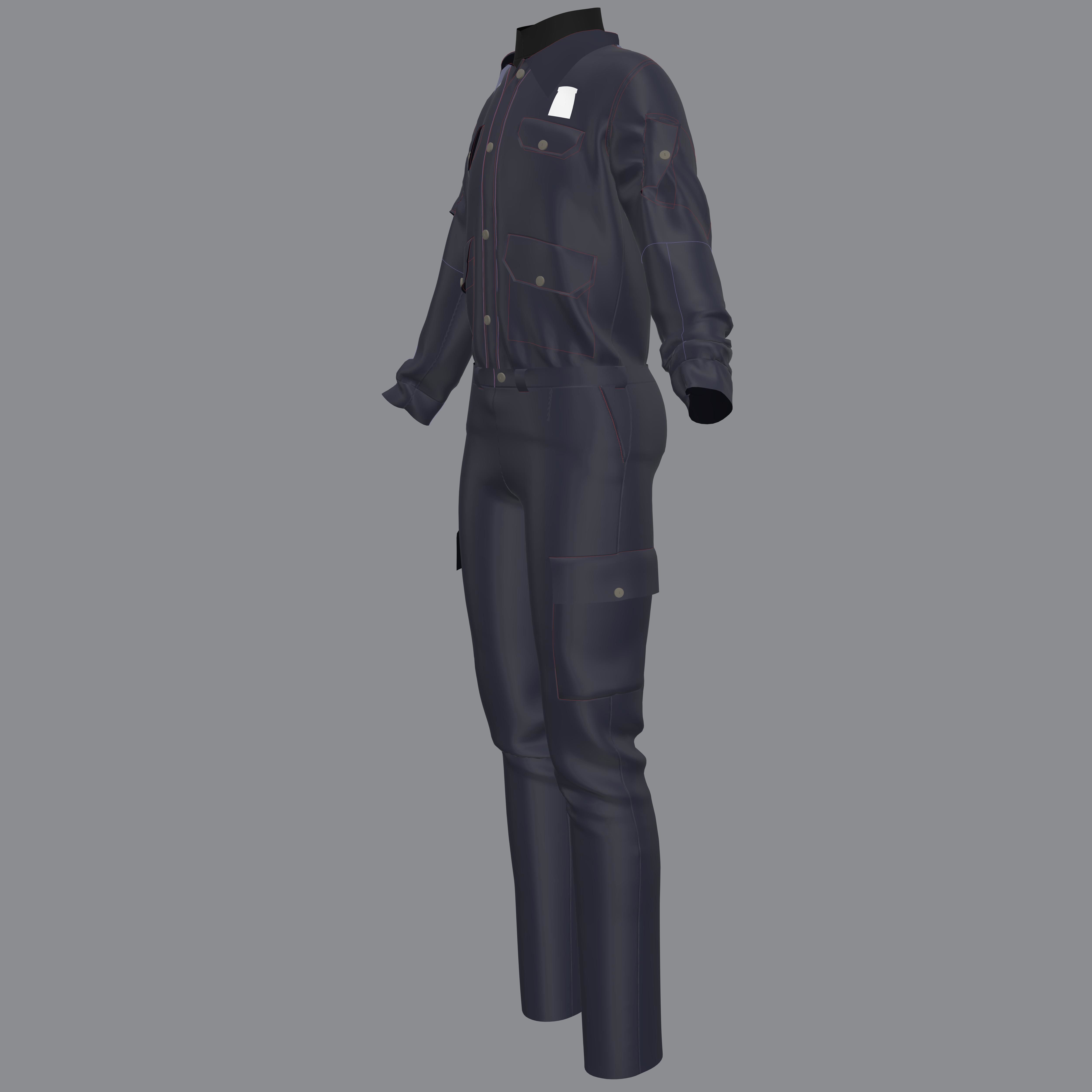 Police uniform set Marvelous designer 3D model | CGTrader
