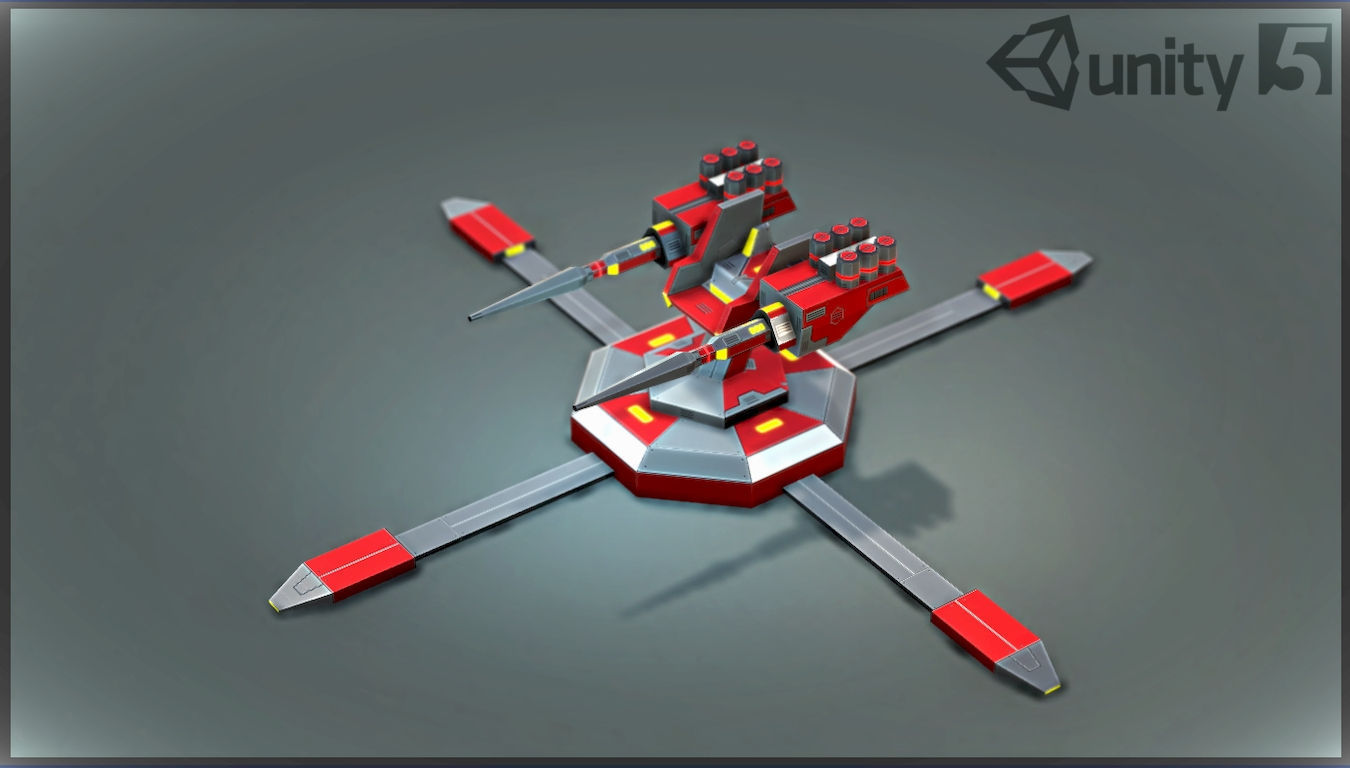 3D model Lowpoly Sci-Fi - Modular Turrets VR / AR / low-poly | CGTrader