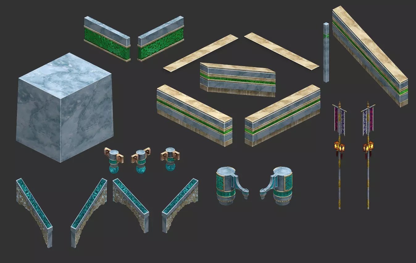 ual days outside the hall - platform accessories 3D model | CGTrader