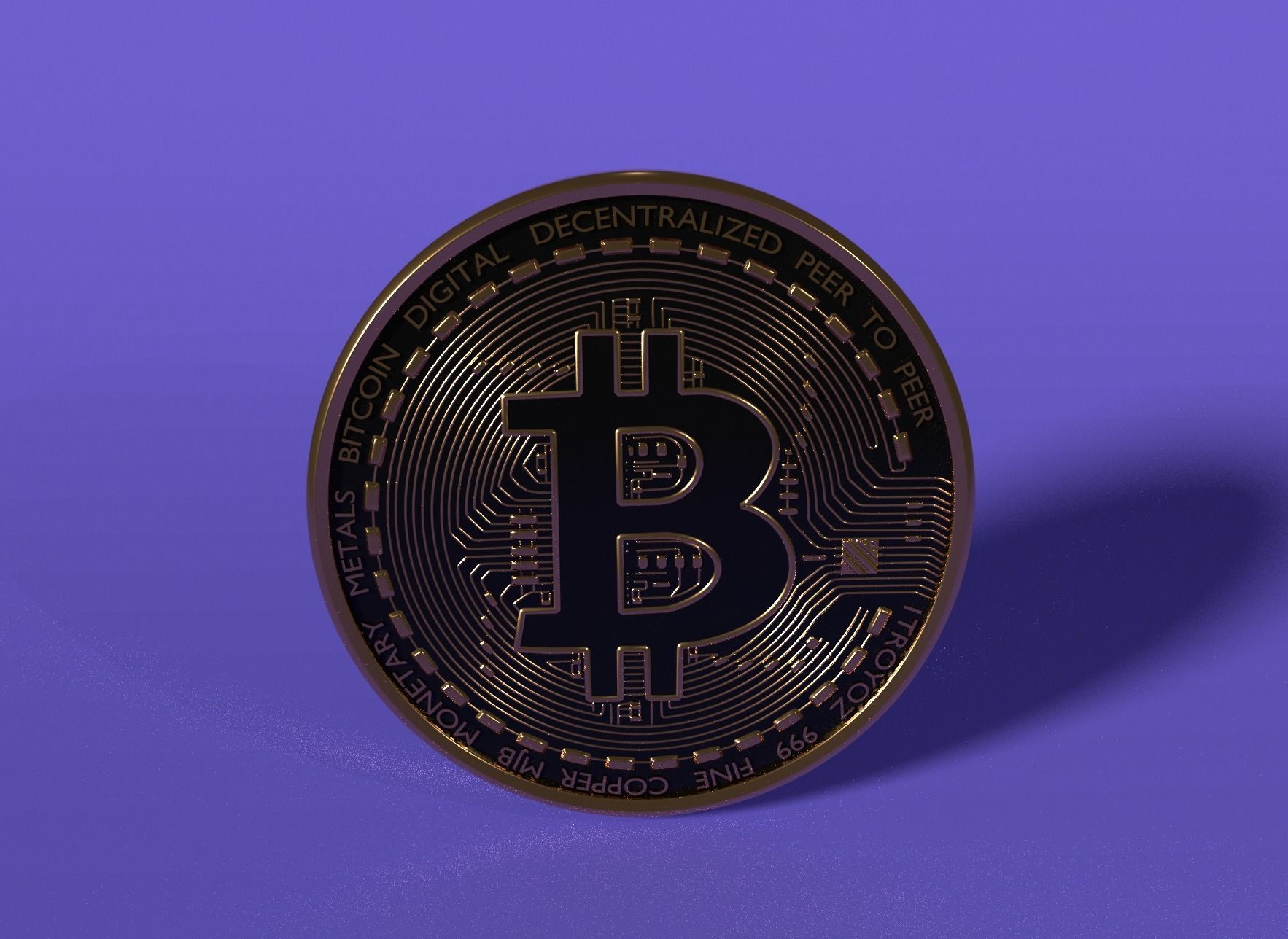 Bitcoin token 3D 3D model | CGTrader
