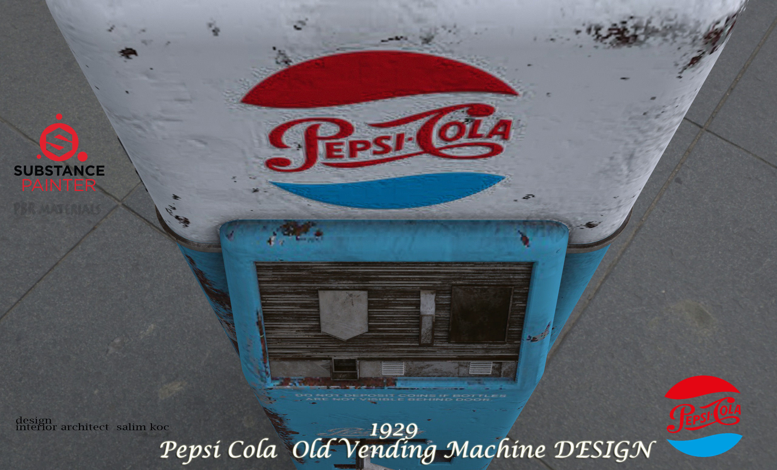 3D model Old Pepsi Cola Coin Machine DESIGN VR / AR / low-poly | CGTrader