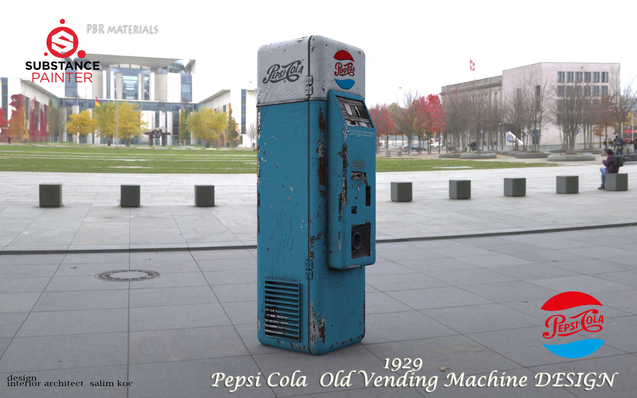 3D model Old Pepsi Cola Coin Machine DESIGN VR / AR / low-poly | CGTrader
