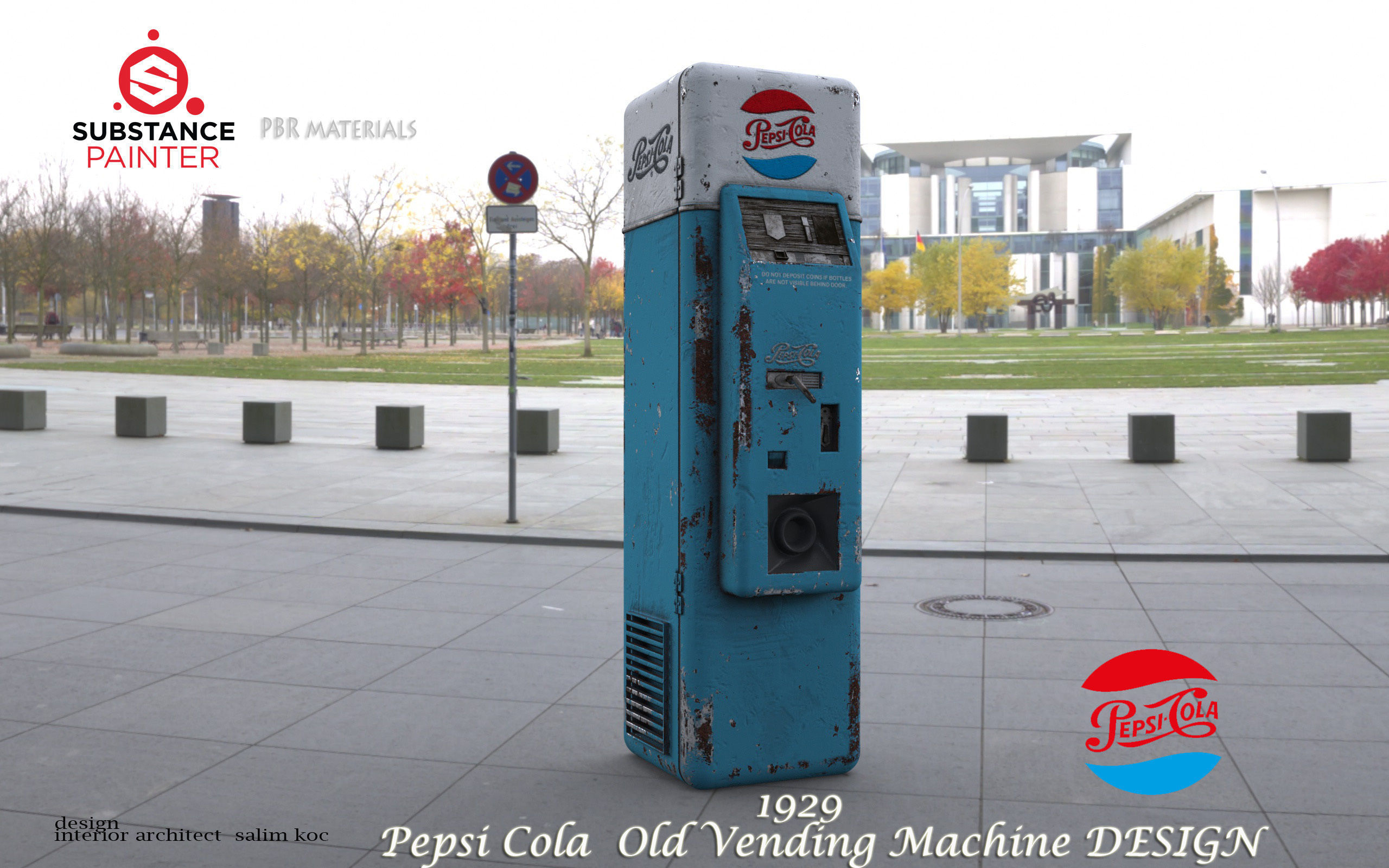 3D model Old Pepsi Cola Coin Machine DESIGN VR / AR / low-poly | CGTrader