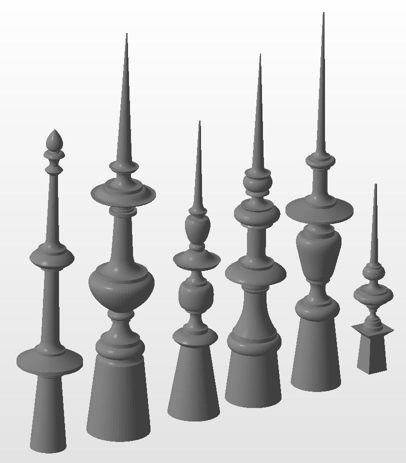 Architectural Metal Finials 0098 07-12 3D model | CGTrader