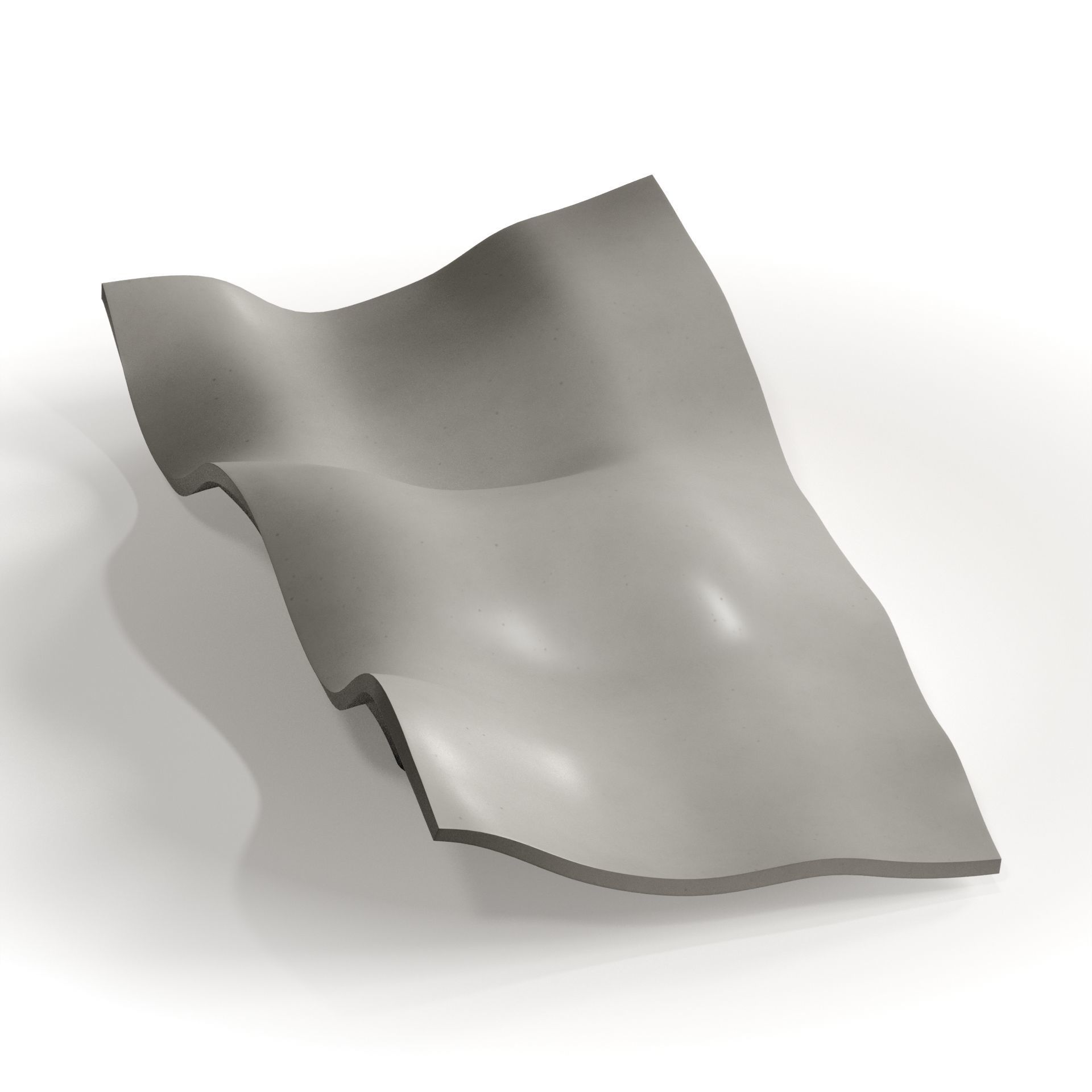 Concrete Wave Parametric Concrete Cast Bench 3D model | CGTrader