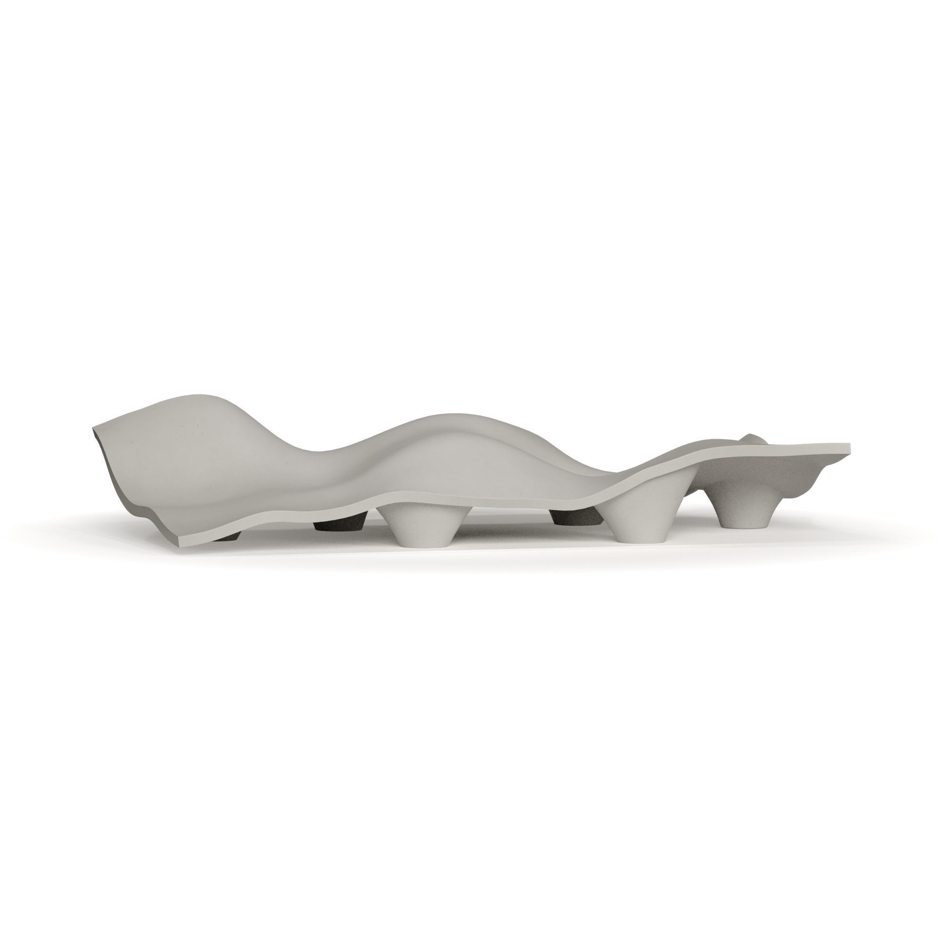Concrete Wave Parametric Concrete Cast Bench 3D model | CGTrader