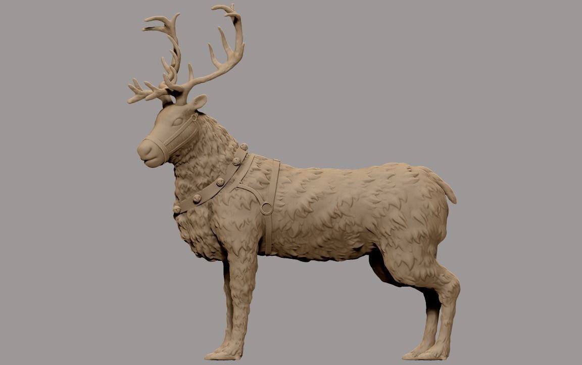 Rudolph reindeer 3D model 3D printable | CGTrader