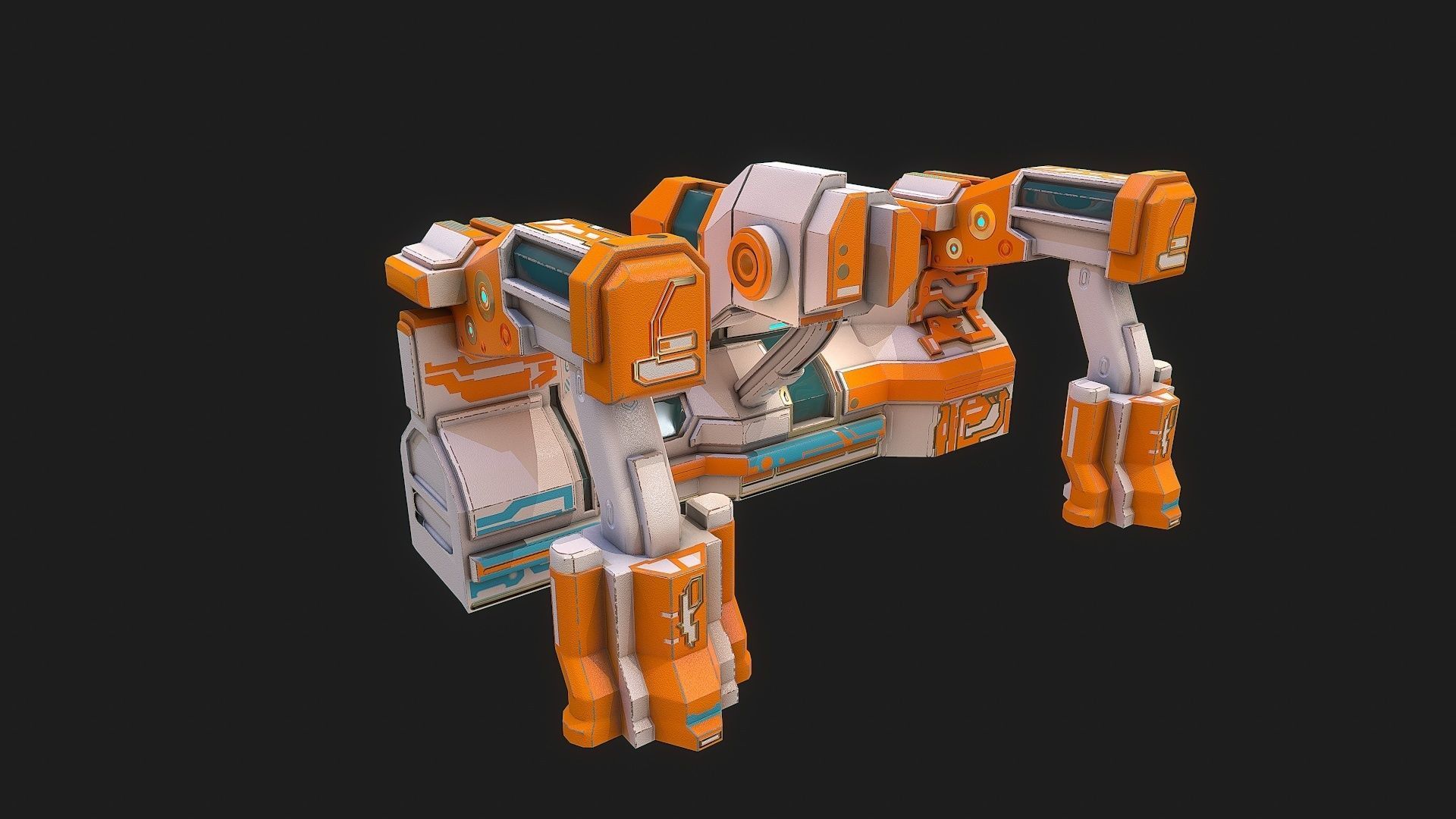 3D model Low poly sci fi laboratory wall structure VR / AR / low-poly ...