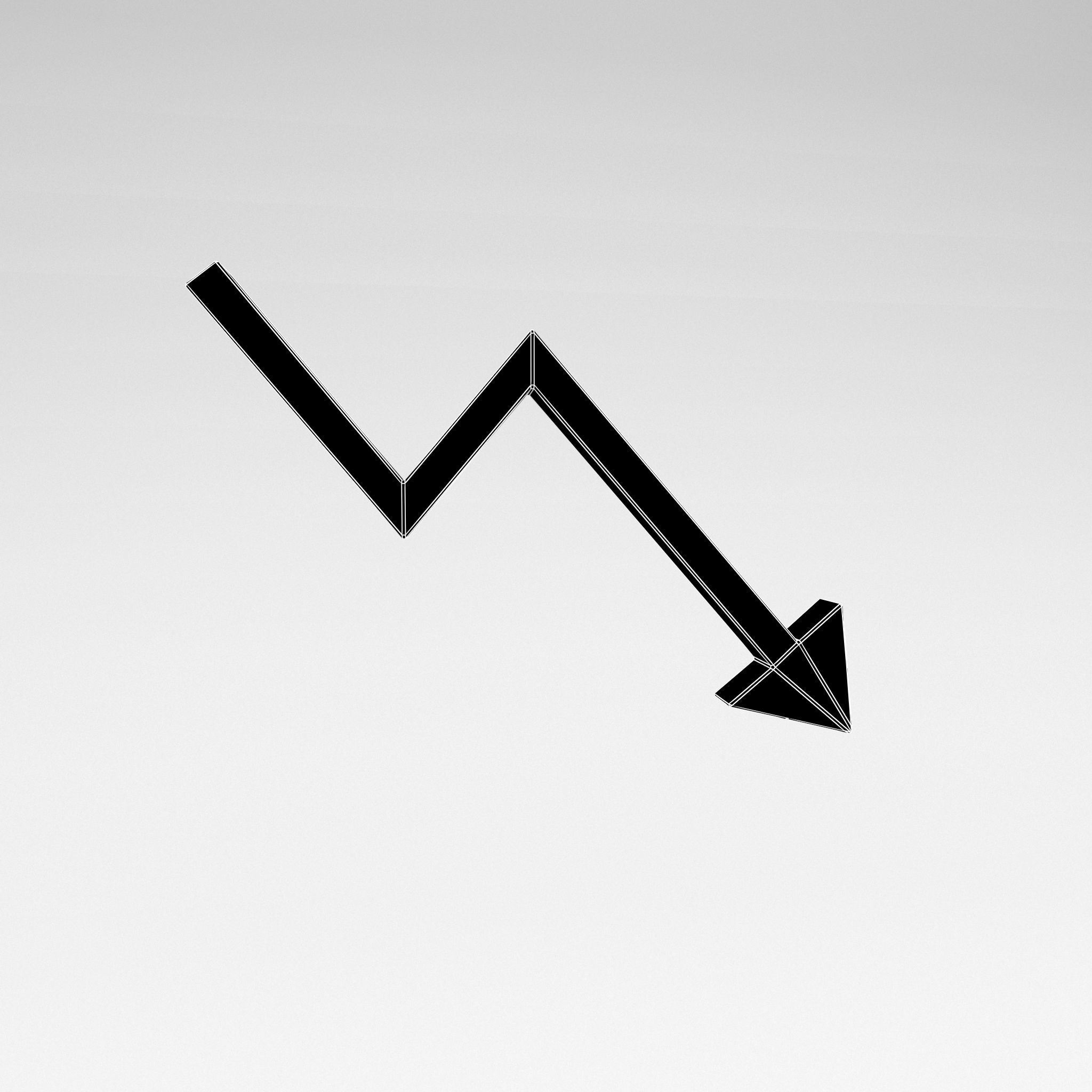 3D model Stock Down Symbol v2 001 VR / AR / low-poly | CGTrader