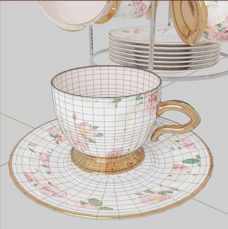 A set of tea cups 3D model | CGTrader