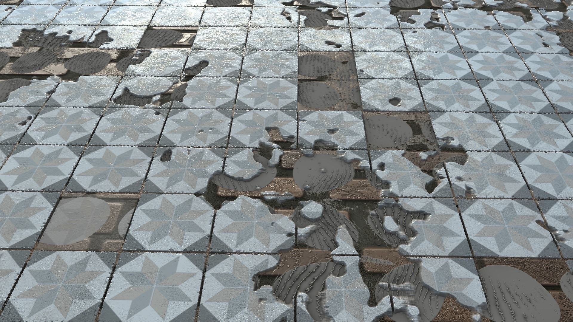3D model Broken Tiles on Bricks texture VR / AR / low-poly | CGTrader