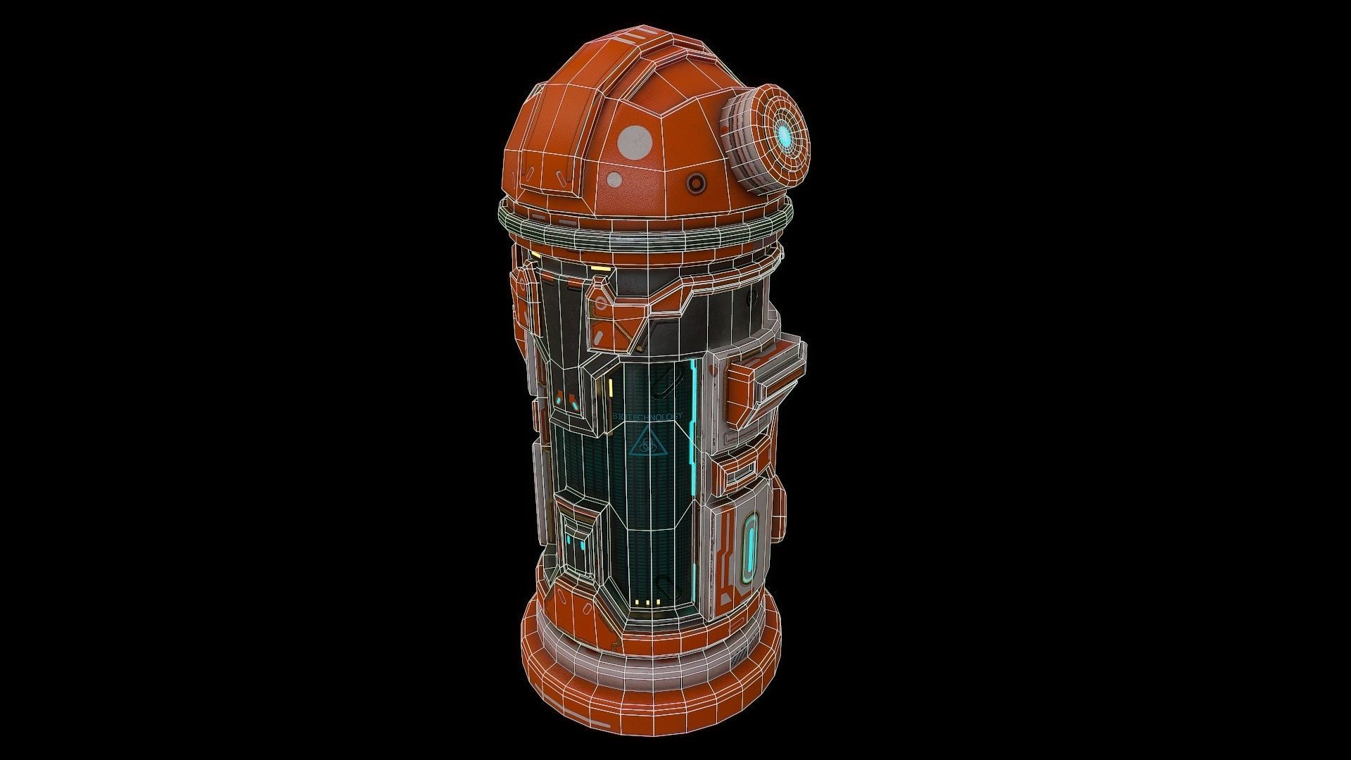 3D model Low poly sci fi laboratory capsule model VR / AR / low-poly ...