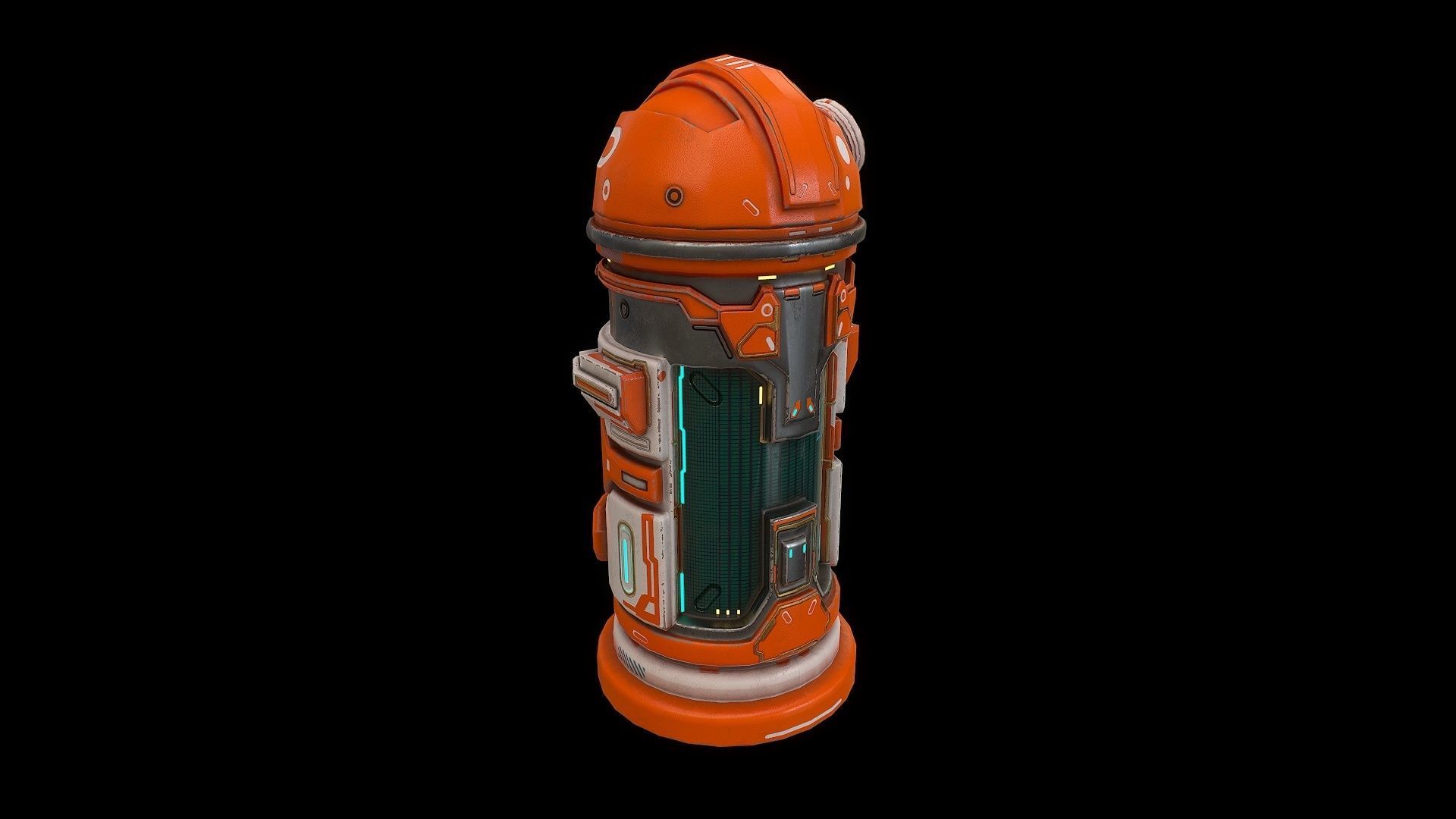 3D model Low poly sci fi laboratory capsule model VR / AR / low-poly ...