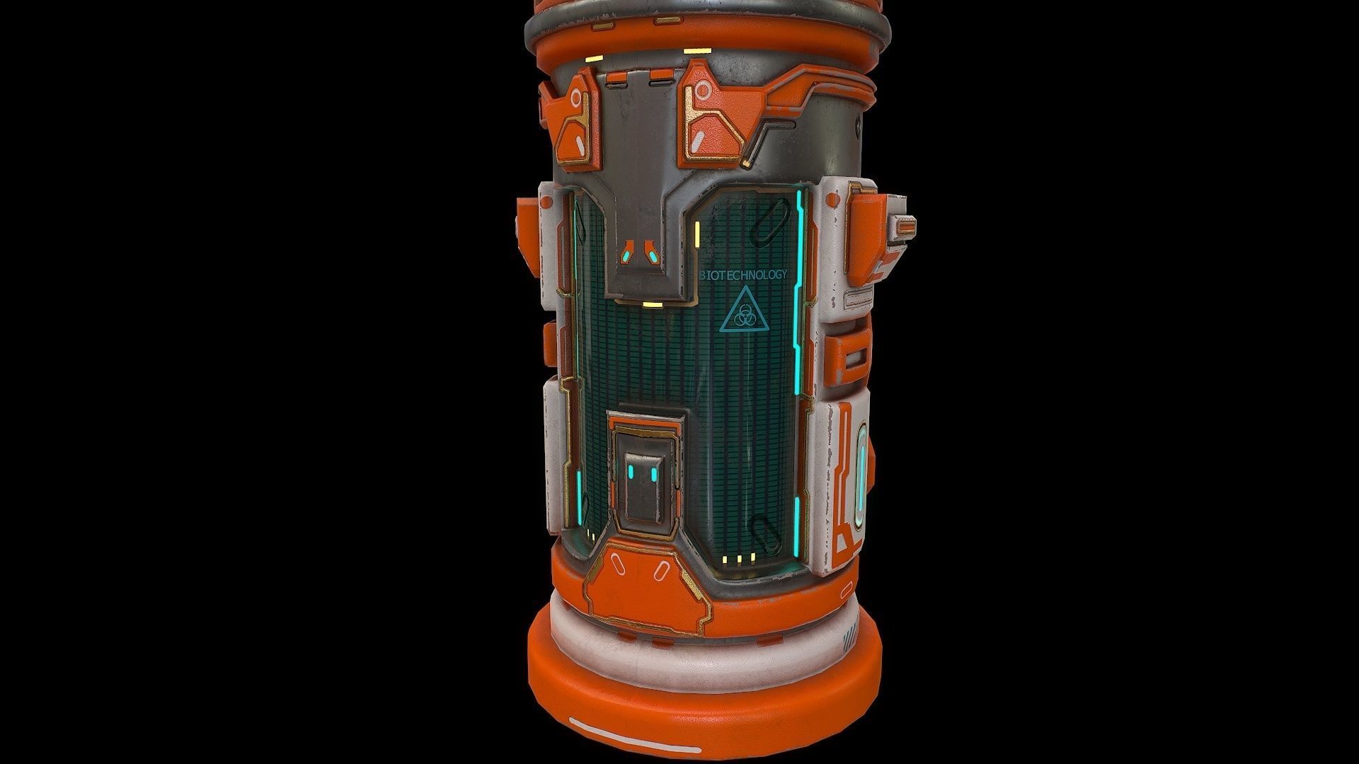 3D model Low poly sci fi laboratory capsule model VR / AR / low-poly ...