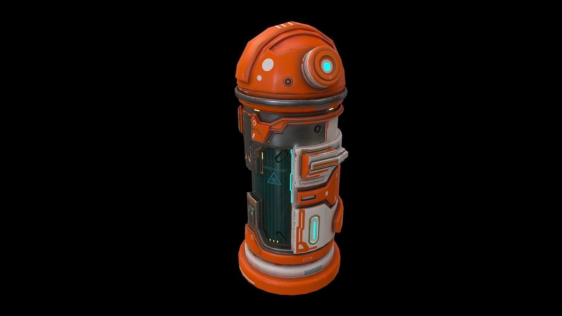 3D model Low poly sci fi laboratory capsule model VR / AR / low-poly ...