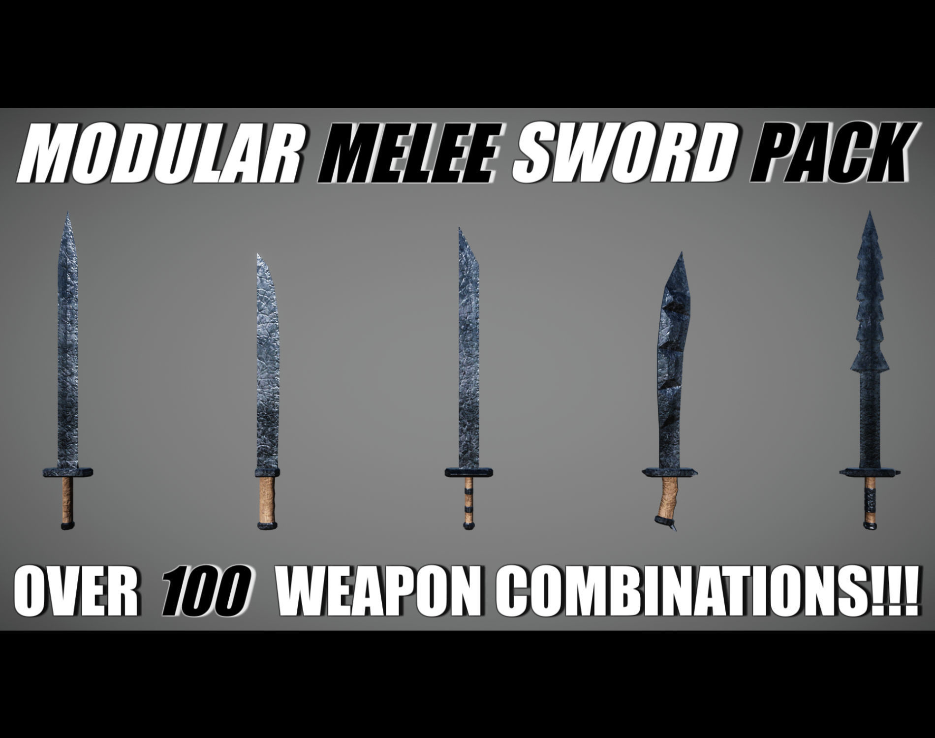 3D model Modular Melee - Sword Pack VR / AR / low-poly | CGTrader
